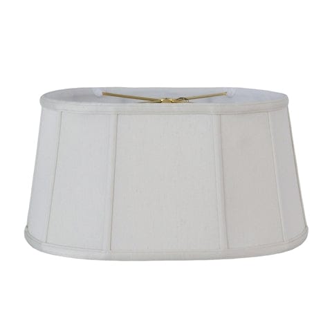 Off White Satin Oval Lampshade | Shallow Drum Style | Lux Lamp Shades