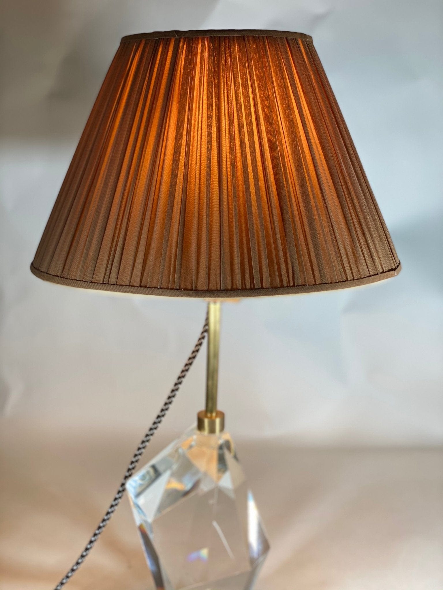 Toffee Sheer Silk - Empire - 14” - Lux Lamp Shades'